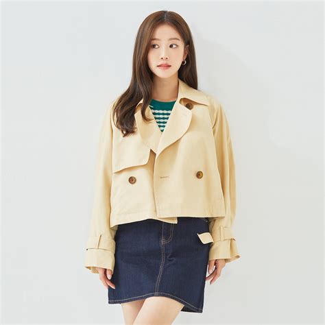 크롭 트렌치 코트 2colors Rmjtc49r12