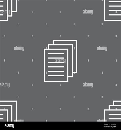 Copy File Sign Icon Duplicate Document Symbol Seamless Pattern On A Gray Background Vector