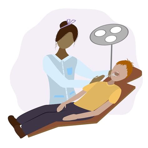 Premium Vector The Dentist Examines The Patient Reception At The