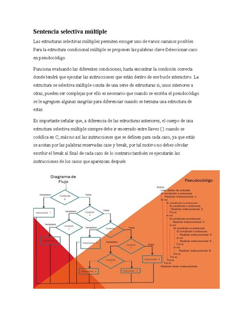 Sentencia Selectiva Multiple Sentencia Selectiva Múltiple Las Estructuras Selectivas Múltiples