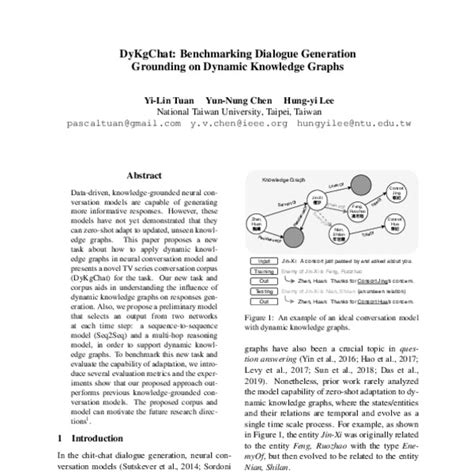 Dykgchat Benchmarking Dialogue Generation Grounding On Dynamic Knowledge Graphs Acl Anthology