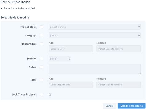 edit multiple projects at once workzone knowledge base