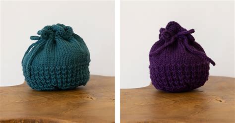 Knitted Drawstring Bag [free Knitting Pattern]