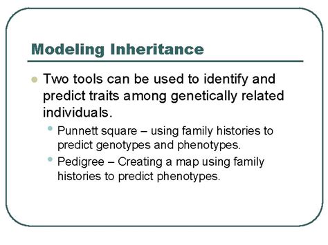 Chapter 4 Lesson 2 Modeling Inheritance Learning Objective