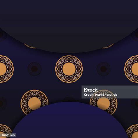 고급스러운 패턴과 파란색으로 고급스러운 벡터 카드 디자인 텍스트와 빈티지 장식을위한 공간이있는 초대 카드 디자인 0명에 대한 스톡 벡터 아트 및 기타 이미지 Istock