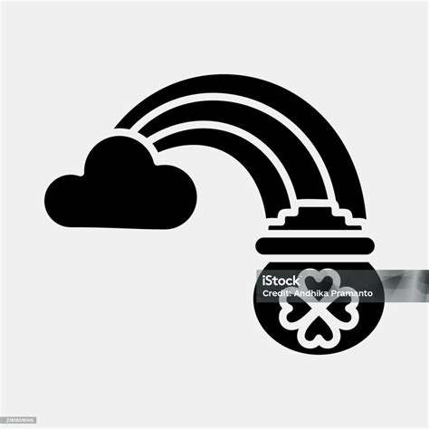 아이콘 세인트 패트릭 무지개 성 패트릭 데이 축하 요소 글리프 스타일의 아이콘입니다 인쇄 포스터 로고 파티 장식 인사말 카드 등에 적합합니다 St Patricks Day