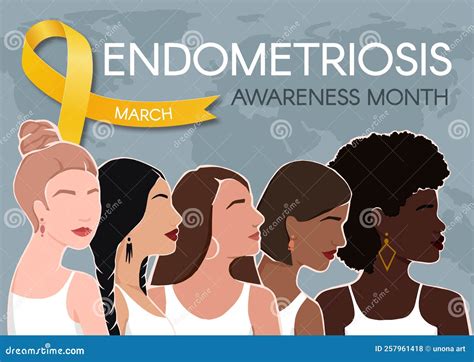 Endometriosis Awareness Month Horizontal Poster Stock Illustration