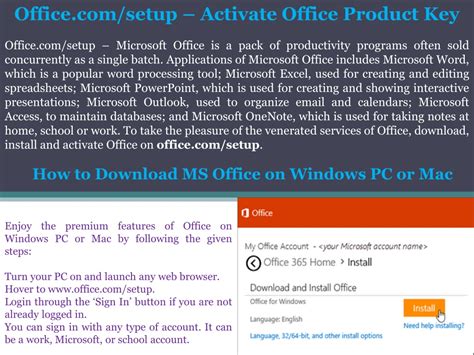 PPT Office Com Setup PowerPoint Presentation Free Download ID