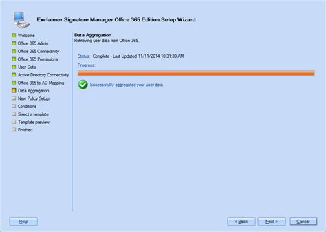 Exclaimer Signature Manager Office 365 Edition The Setup Wizard