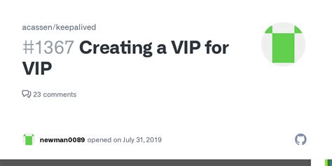 Creating A Vip For Vip · Issue 1367 · Acassenkeepalived · Github