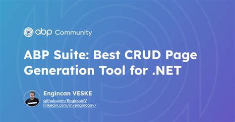 Volosoft On Linkedin Abp Suite Best Crud Page Generation Tool For Net
