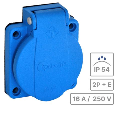 Розетка встраиваемая уличная с крышкой TP Electric SCHUKO 16А 2P+E 250V ...