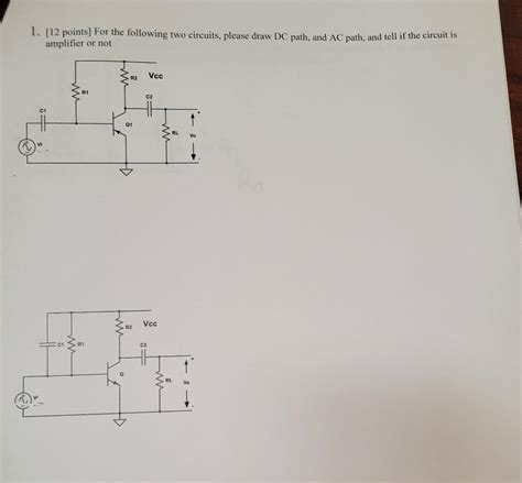 solved 1 [12 points] for the following two circuits please