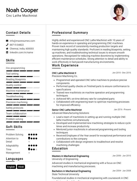 7 Best CNC Lathe Machinist Resume Examples For 2025