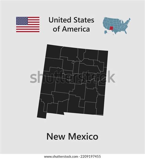 High Detailed Map State New Mexico Stock Vector Royalty Free 2209197455 Shutterstock