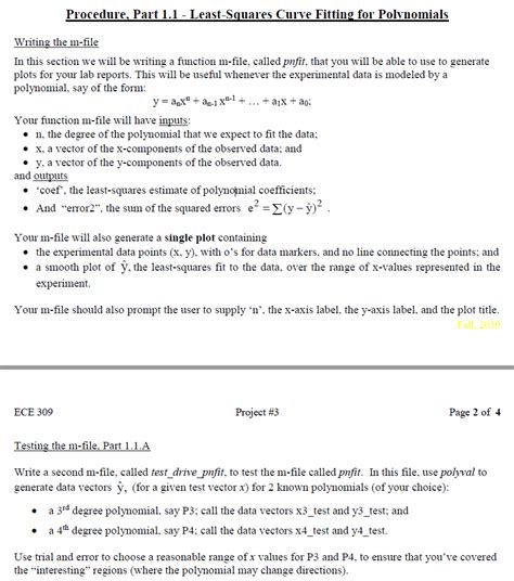 Help With Least Squares Curve Fitting For Polynomials R Matlab