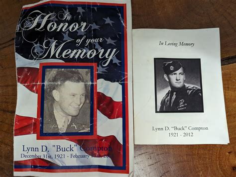 In Honor Of Your Memory Lynn D Buck Compton R Wwiipics