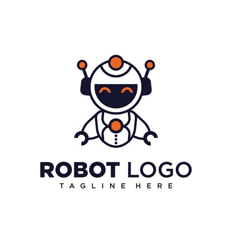 Cute Robot Character Logo Design For Company Mascot Or Community Mascot 11842554 Vector Art At