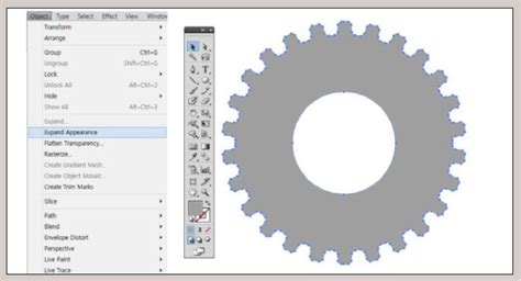 일러스트레이터 기초 강좌 도형툴을 이용한 톱니바퀴 모양 만들기 네이버 블로그