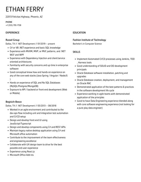 NET Development Resume Samples Velvet Jobs