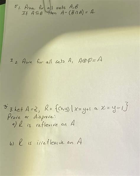 Solved Prove For All Sets A B If ASB Then A BNA A Chegg Com