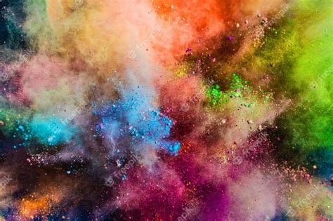 공중에서 튀는 화려한 가루 프리미엄 사진 사진 배경 질감