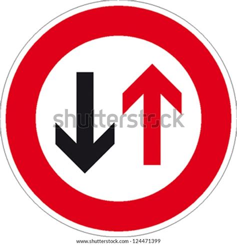 Traffic Sign No Passing Stock Vector Royalty Free 124471399