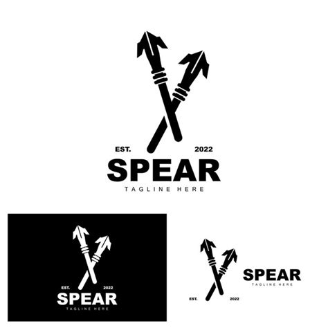 창 로고 장거리 던지는 무기 대상 아이콘 디자인 제품 및 회사 브랜드 아이콘 그림 프리미엄 벡터