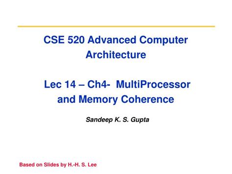 Ppt Cse Advanced Computer Architecture Lec Ch Multiprocessor And Memory Coherence