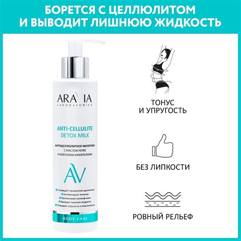 Молочко антицеллюлитное с маслом кофе и морскими минералами для тела ...