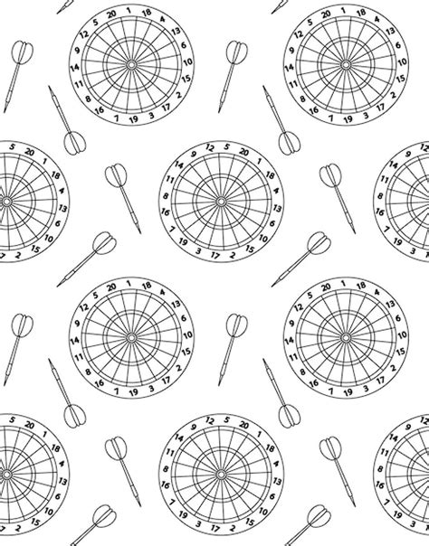 Premium Vector Vector Seamless Pattern Of Flat Outline Dart Board