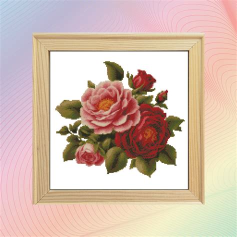 Vintage Rose Cross Stitch Pattern Pdf Cross Stitch Pattern Flowers