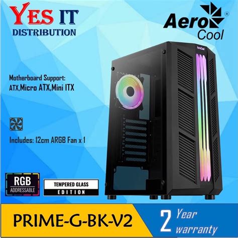 Aerocool Glider Tempered Glass Prime Argb Mid Tower Case Glider Cosmo G Bk V1 Prime G Bk V2
