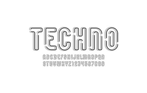 간격 테크노 블랙 글꼴 미래 문자와 숫자 벡터 일러스트 10eps와 알파벳 0명에 대한 스톡 벡터 아트 및 기타 이미지 0명
