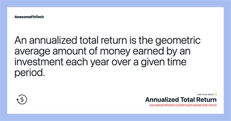 Annualized Total Return AwesomeFinTech Blog