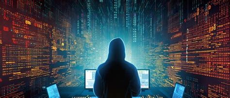 Premium AI Image Hacker At Laptop Numbers Backdrop