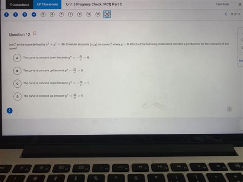 Answered Question 12 W Let C Be The Curve Bartleby