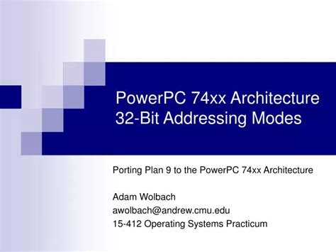Ppt Powerpc 74xx Architecture 32 Bit Addressing Modes Powerpoint