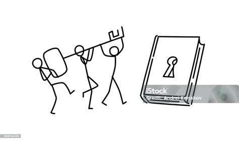 새로운 지식을 발견 하는 사람들의 그림입니다 벡터입니다 책을 엽니다 공동 직원 훈련입니다 유입니다 선형 스타일입니다 웹사이트 또는 포스터에 대 한 그림입니다 등장인물에 대한