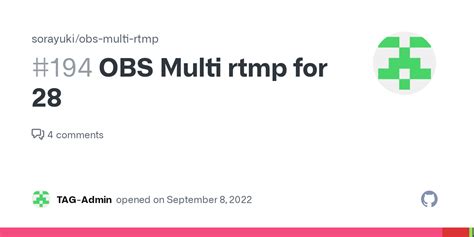Obs Multi Rtmp For 28 · Issue 194 · Sorayukiobs Multi Rtmp · Github