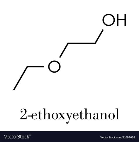 2 Ethoxyethanol Solvent Molecule Can Dissolve Vector Image