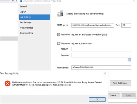 Smtp Settings Adaxes Qanda