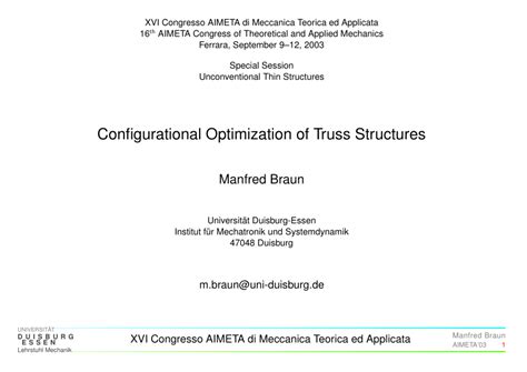Pdf Configurational Optimization Of Truss Structures