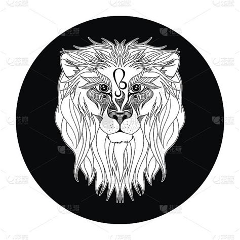 狮子座星座，星座符号，矢量插图