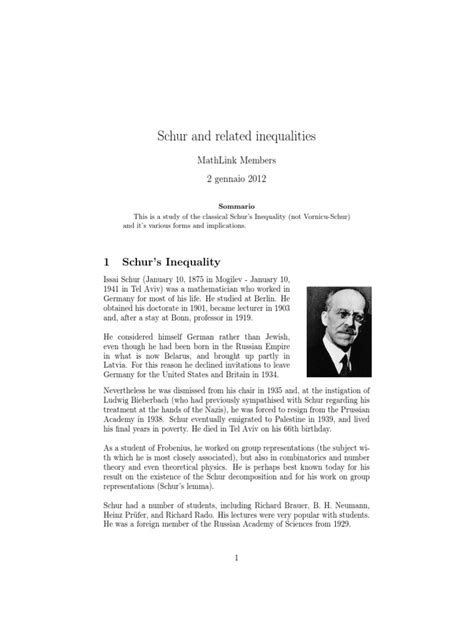 Schur Inequality Pdf Geometry Teaching Mathematics