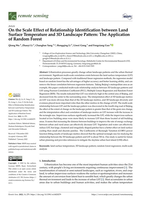 Pdf On The Scale Effect Of Relationship Identification Between Land