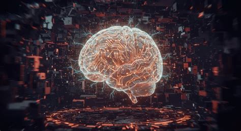 Digital Brain With Circuit Concept Of Artificial Intelligence Stock