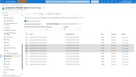 Download Postgresql And Upgrade Logs Azure Database For Postgresql Microsoft Learn