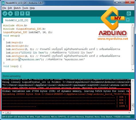 สอนใช้งาน Nodemcu Esp8266 แสดงข้อความ และ ค่า Sensor ต่างๆออกจอ Lcd 1602 แบบ I2c ขาย Arduino