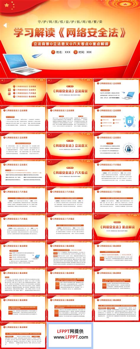 学习解读网络安全法ppt课件模板下载 Lfppt